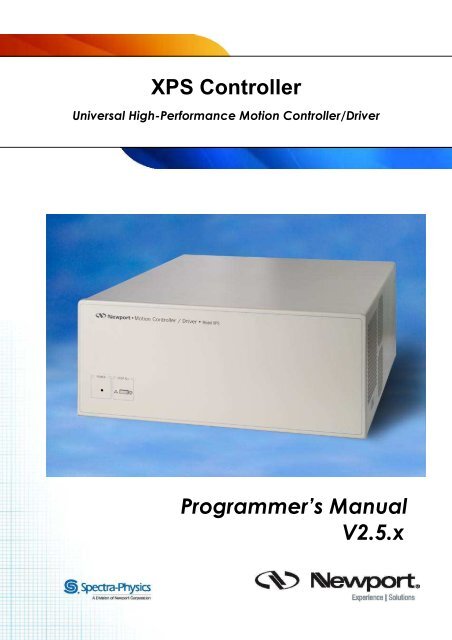 XPS Controller Programmer's Manual V2.5.x - Newport Corporation