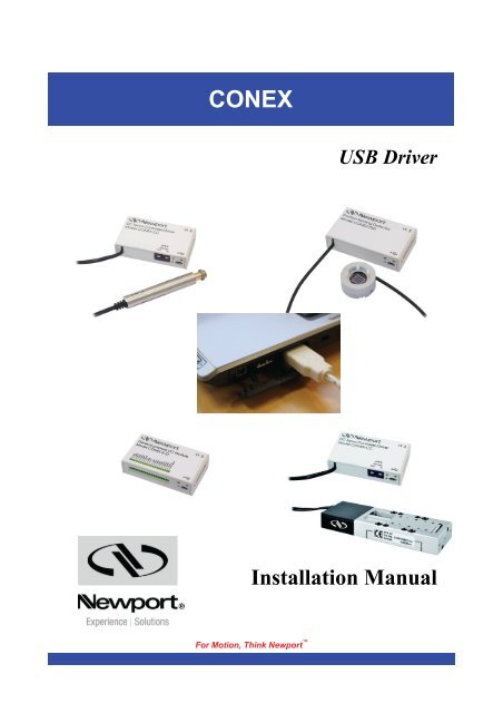 CONEX USB Driver Installation Manual - Newport Corporation