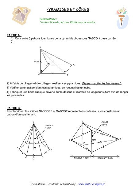 PYRAMIDES ET CÔNES - maths et tiques