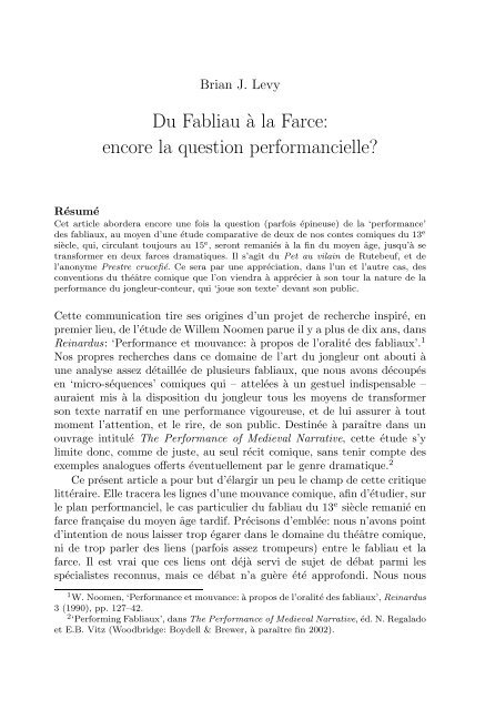 Recit d'une histoire de tromperie ou d'une farce