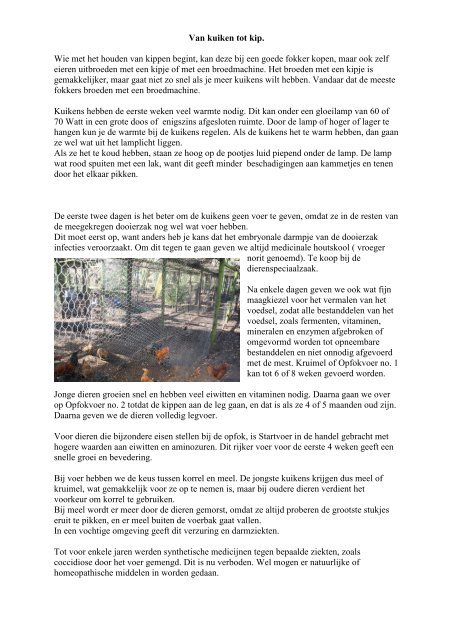 Van kuiken tot kip, Peter Kamphuis - Pels en pluim Darp/Havelte eo