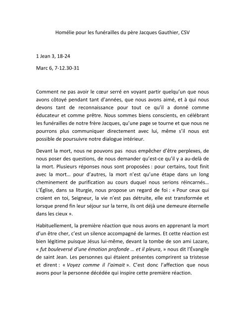 Roger Brousseau aux funérailles de Jacques Gauthier