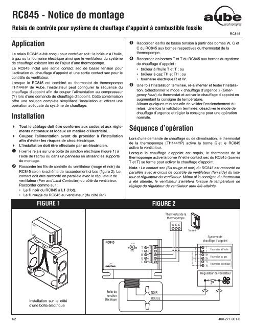 RC845 - Notice de montage - Aube Technologies inc.