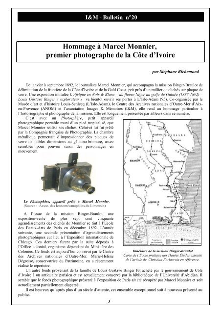 Hommage à Marcel Monnier, premier photographe de la Côte d'Ivoire