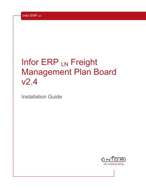 Infor ERP LN Freight Management Plan Board v2.4