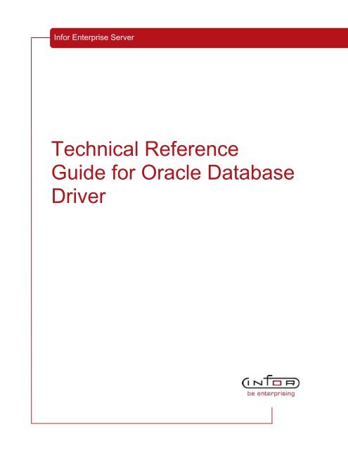 Technical Reference Guide For Oracle Database Driver Baan 9314