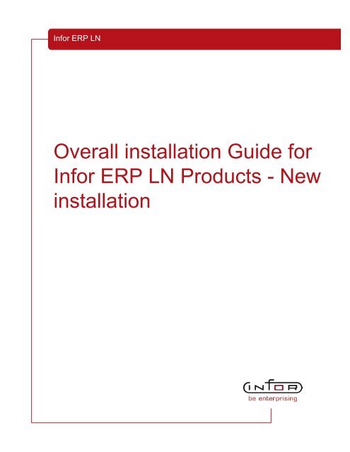 Overall installation Guide for Infor ERP LN Products - New installation
