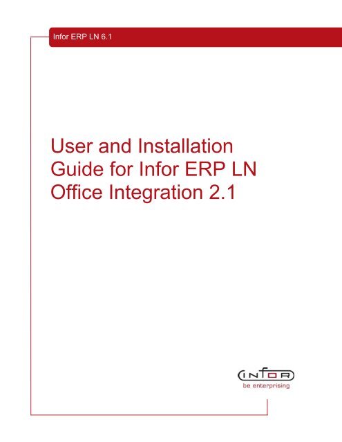 User's and Installation Guide for Infor ERP LN Office Integration 2.1