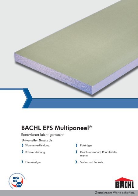 BACHL EPS Multipaneel® - Karl Bachl GmbH & Co KG