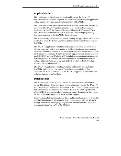 BAAN IV database driver o