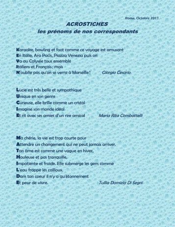 Acrostiche de Thomas