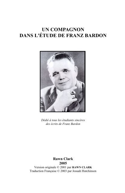 un compagnon dans l'étude de franz bardon - A Bardon Companion