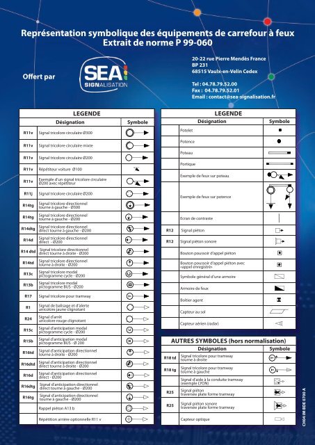 Représentation symbolique des équipements ... - SEA Signalisation