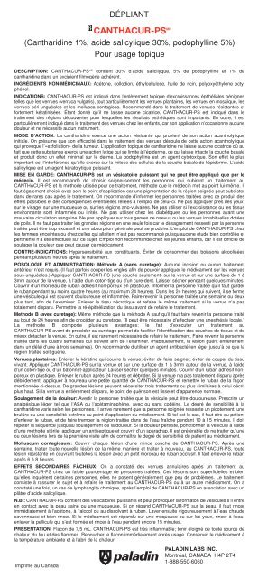 CANTHACUR-PSMD - Paladin Labs