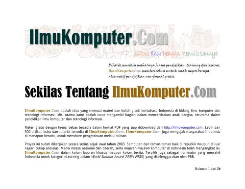 Sekilas Tentang IlmuKomputer .Com - Kambing UI