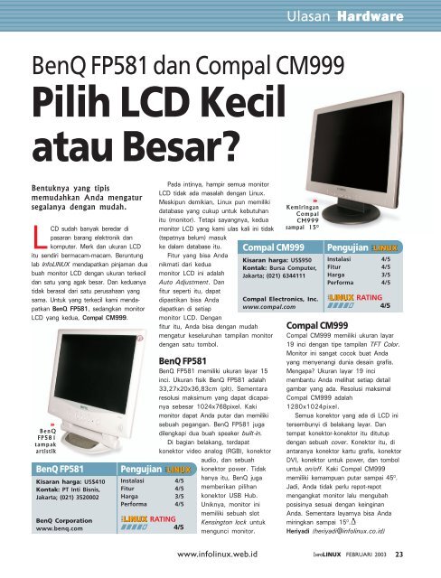 Pilih LCD Kecil atau Besar? - Bebas