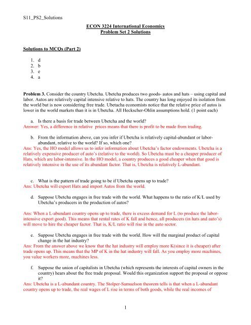 Problem Set 2 Solutions