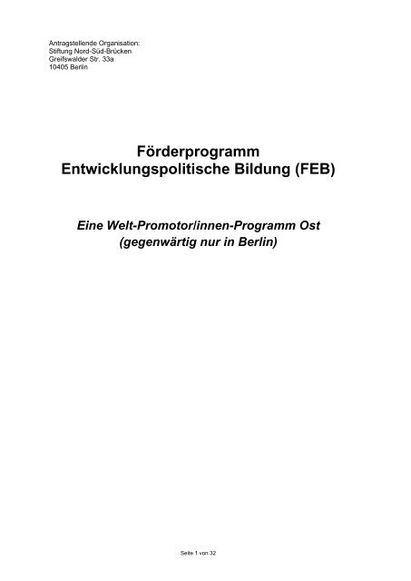 Eine Welt-Promotor/innen-Programm Ost - BER