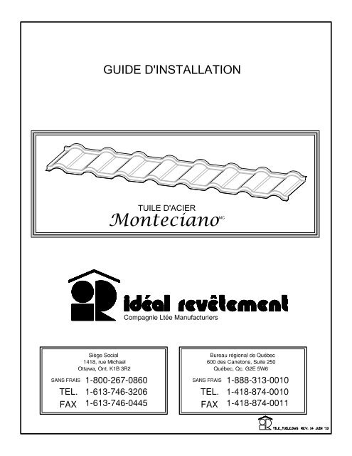 Guide d'Installation - Ideal Roofing