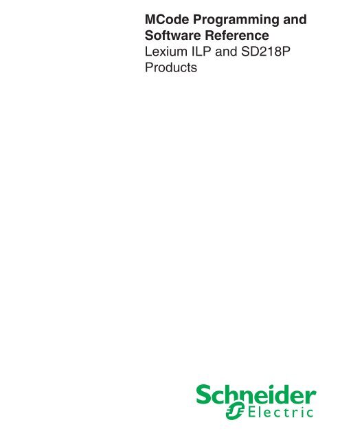 MCode Programming and Software Reference Lexium ILP and ...