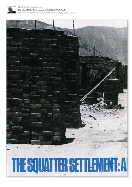 The Squatter Settlement: An Architecture that Works - Community ...