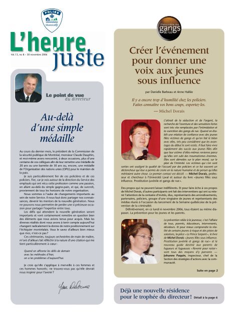 L'heure juste - vol.13, numéro 8 - Service de police de la Ville de ...