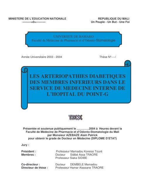 les arteriopathies diabetiques des membres inferieurs dans le ... les arteriopathies diabetiques des membres inferieurs dans le ...