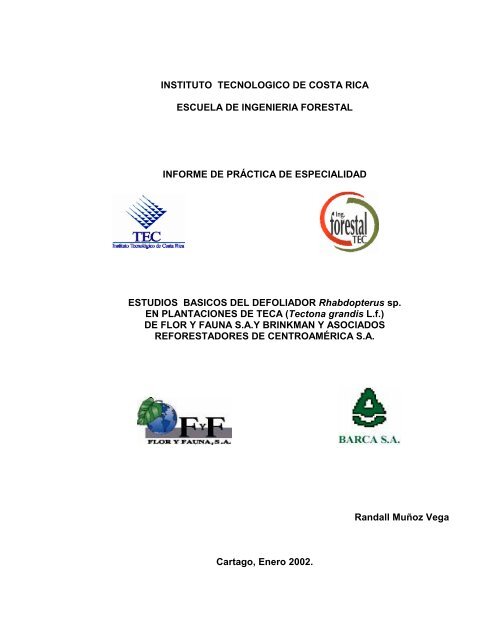 instituto tecnologico de costa rica escuela de ingenieria forestal ...