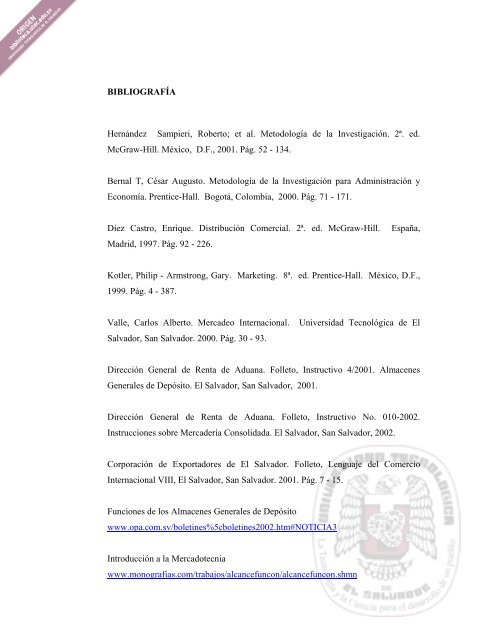 Anexos. - Biblioteca UTEC - Universidad Tecnológica de El Salvador