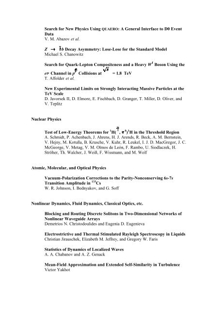 Physical Review Letters--