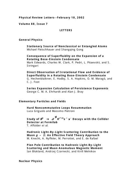 Physical Review Letters--