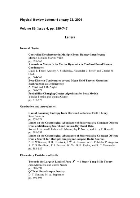 Physical Review Letters--