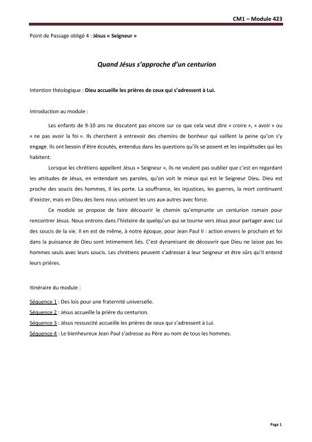 CM1 – Module 423 - sdccer