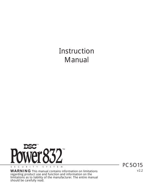 Instruction Manual - AlarmLogic