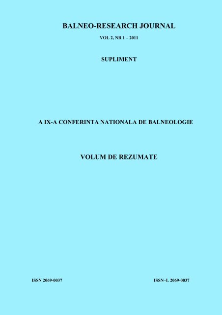 BALNEO-RESEARCH JOURNAL - Asociatia Romana de Balneologie
