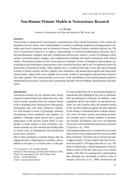 Non-Human Primate Models in Neuroscience Research