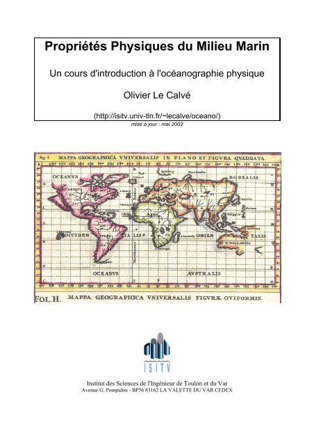 Propriétés Physiques du Milieu Marin - Olivier Le Calvé