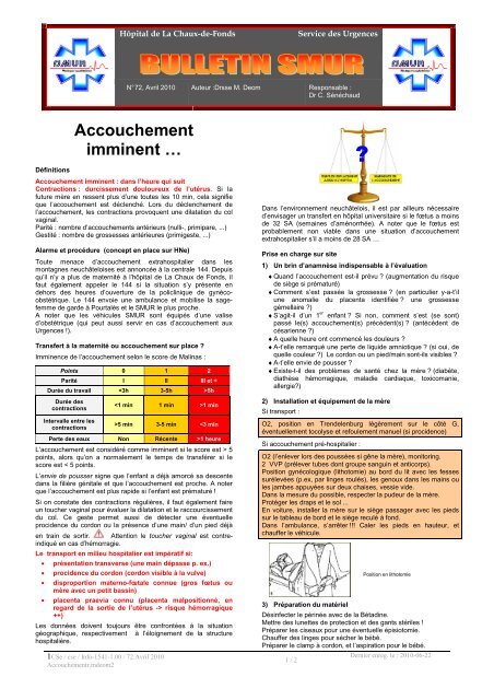 Bulletins SMUR 72 - Swissrescue