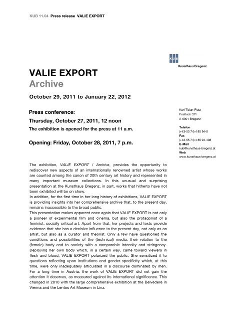 VALIE EXPORT Archive