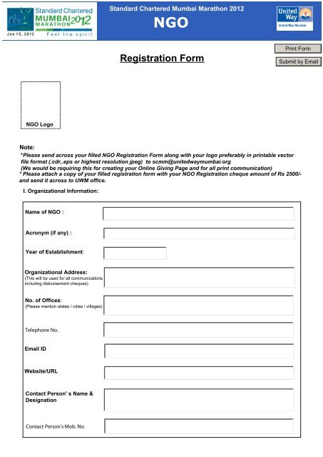 ngo registration form 2012 - United Way Mumbai