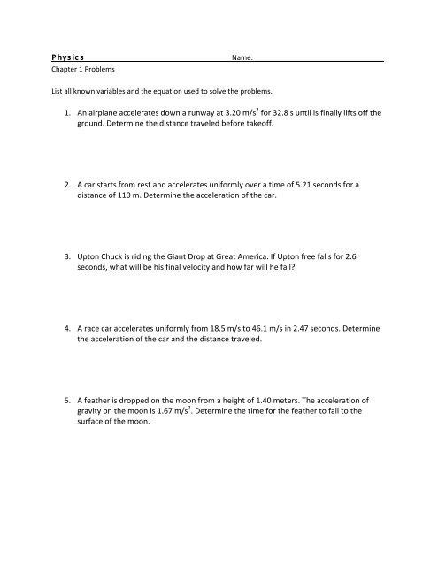Unit 2 kinematics homework
