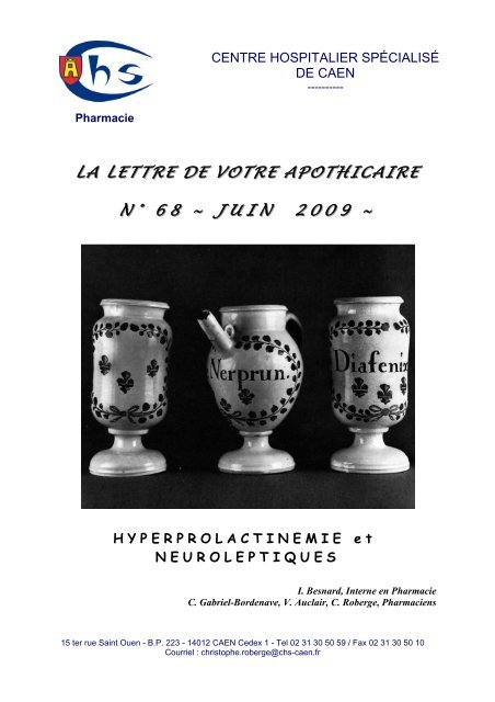 Hyperprolactinémie sous neuroleptiques - OMéDIT Basse-Normandie