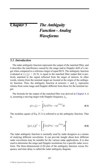 Radar Signal Analysis And Processing Using Matlab® 5837