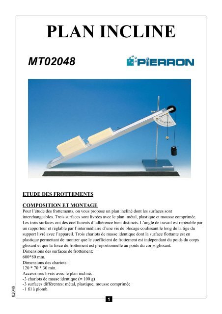 PLAN INCLINE - Pierron