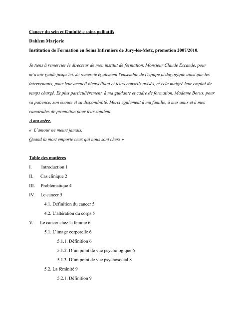Lire le TFE - PDF - Infirmiers.com
