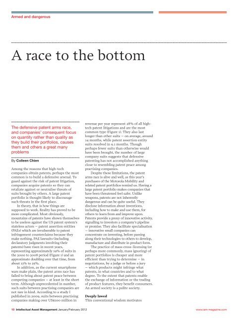 Colleen V. Chien, A Race to the Bottom, Intellectual Asset ...