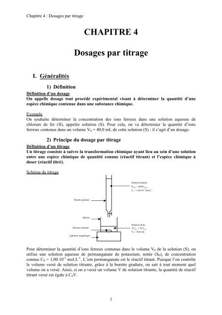 Dosages par titrage - Webphysique
