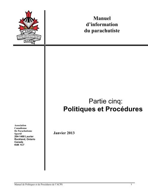 Manuel de Politiques et Procédures