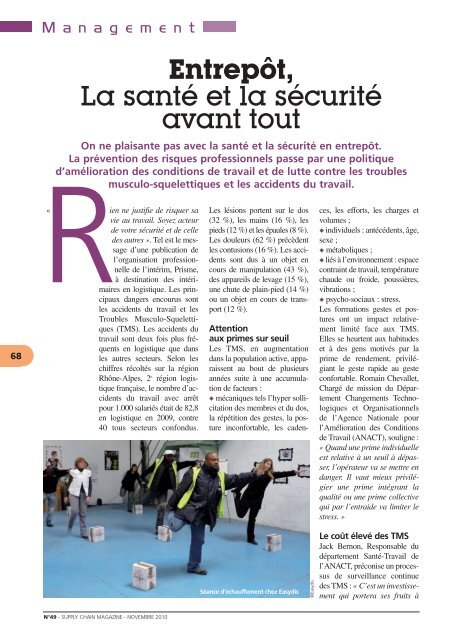 Entrepôt, La santé et la sécurité avant tout - Supply Chain Magazine