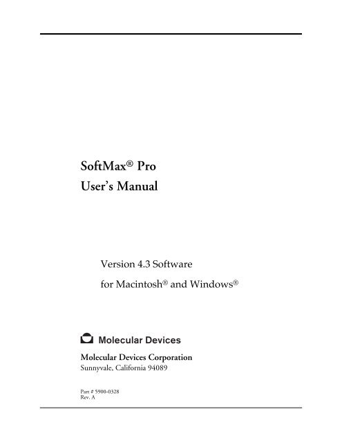 Softmax pro user's manual